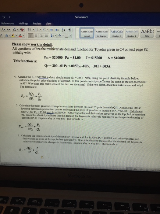 Solved I need help (and work shown) solving 4-6, please. | Chegg.com