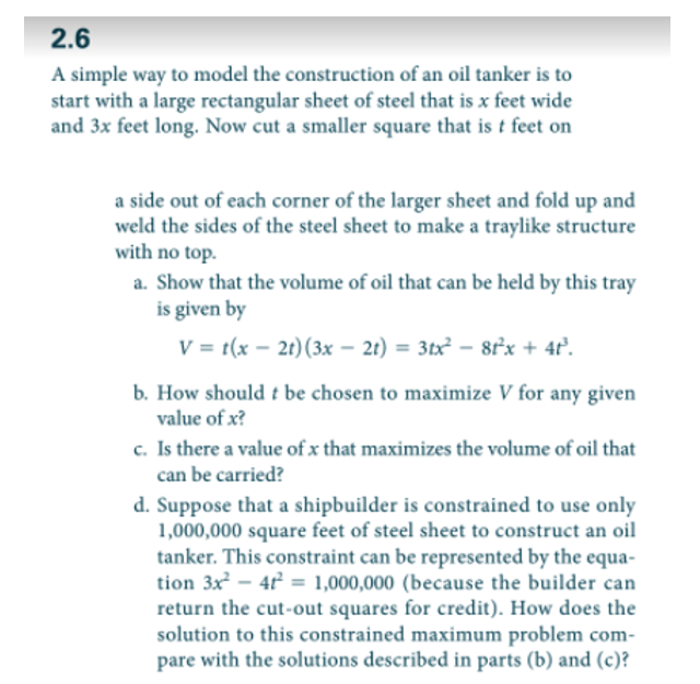 Solved 2.6 A simple way to model the construction of an oil | Chegg.com