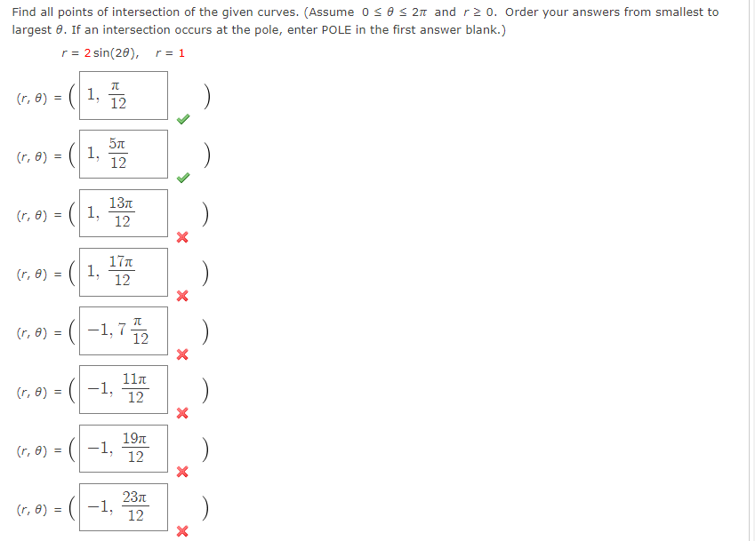 Solved Find all points of intersection of the given curves. | Chegg.com