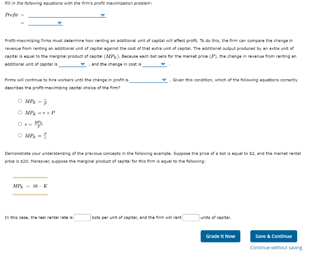 Solved 2. The firm's problem Consider a competitive firm | Chegg.com