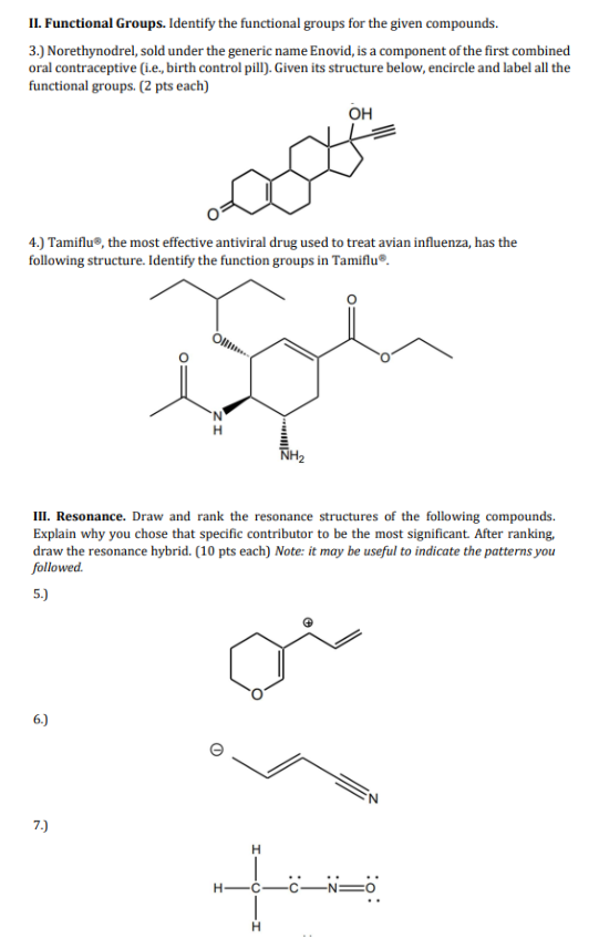 II. Functional Groups. Identify the functional groups | Chegg.com
