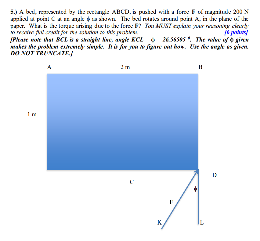 Solved 5.) A bed, represented by the rectangle ABCD, is | Chegg.com
