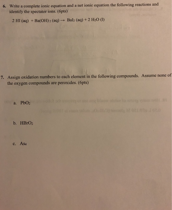 Solved Write a complete ionic equation and a net ionic | Chegg.com