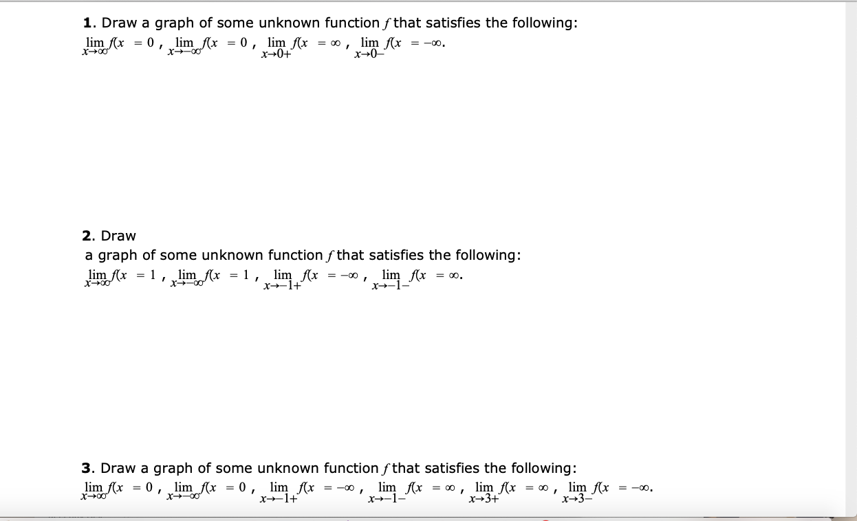 Solved 1 Draw A Graph Of Some Unknown Function F That 2954