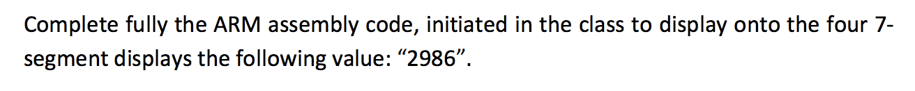 Complete fully the ARM assembly code, initiated in | Chegg.com