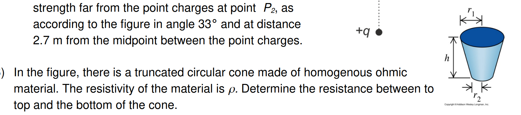 Solved In the figure, there is a truncated circular cone | Chegg.com