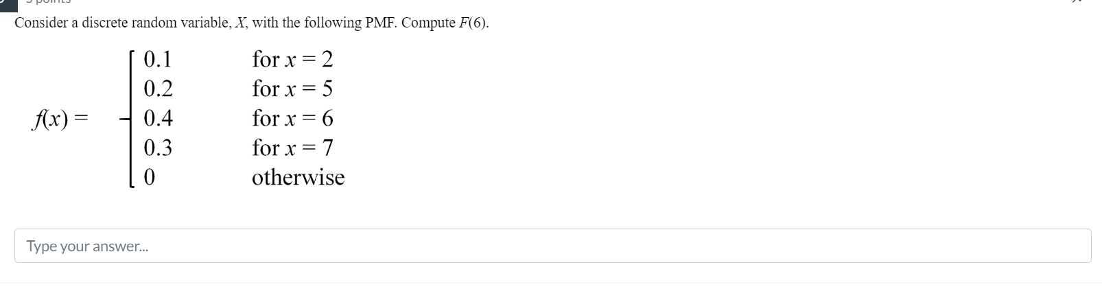 Solved Consider A Discrete Random Variable X With The 
