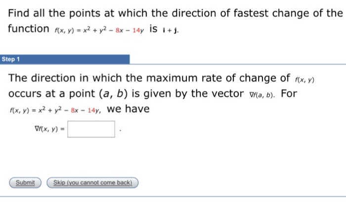 Solved Find all the points at which the direction of fastest | Chegg.com