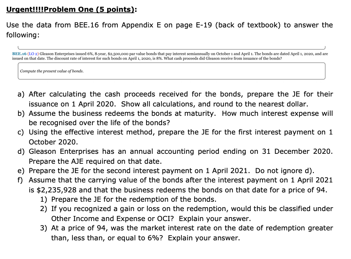 Solved Urgent!!!!Problem One (5 points): Use the data from | Chegg.com