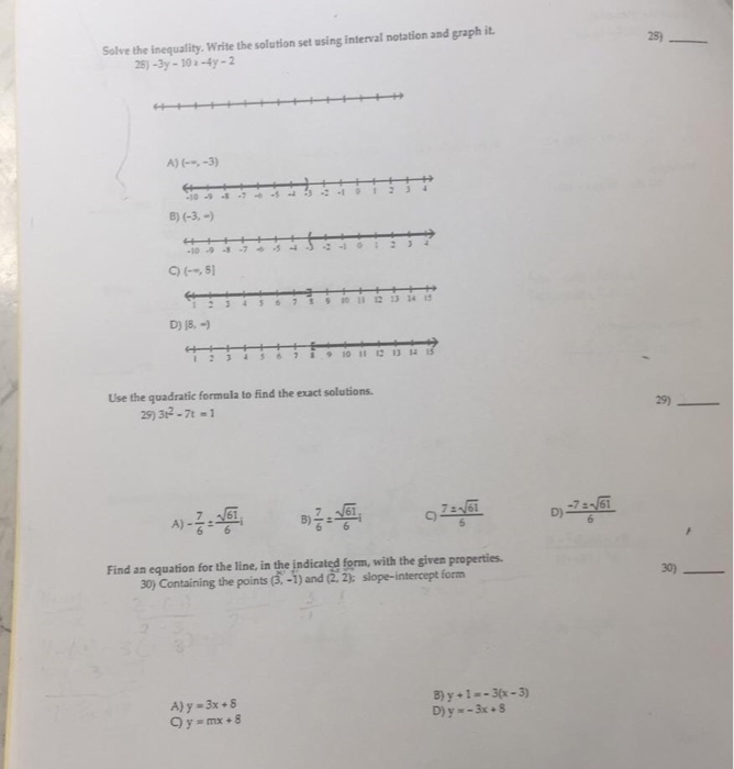 Solved Solve The Inequality Write The Solution Set Using 