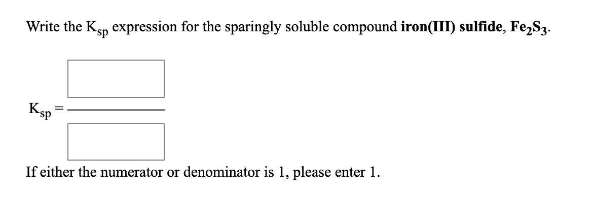 Solved Write the Ksp expression for the sparingly soluble | Chegg.com