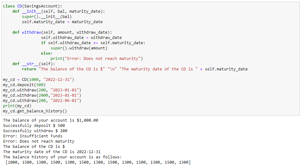Solved Create a Savings Account class to perform the | Chegg.com