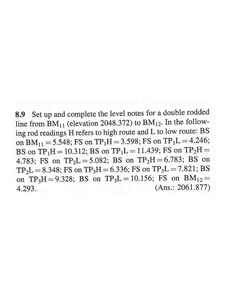 Solved = 8.9 Set up and complete the level notes for a | Chegg.com
