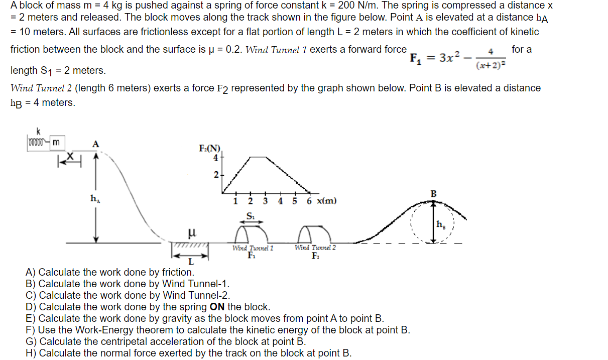 Solved 4 for a A block of mass m = 4 kg is pushed against a | Chegg.com