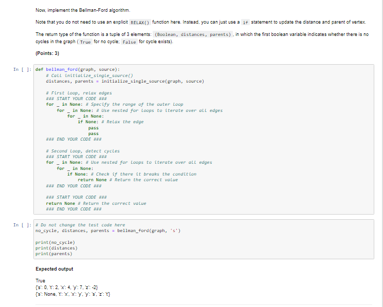 Solved Now, implement the Bellman-Ford algorithm. Note that | Chegg.com