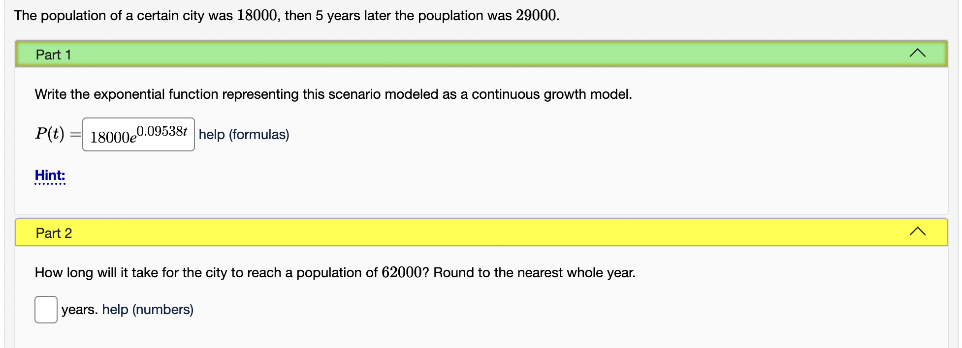 Solved The population of a certain city was 18000, then 5 | Chegg.com