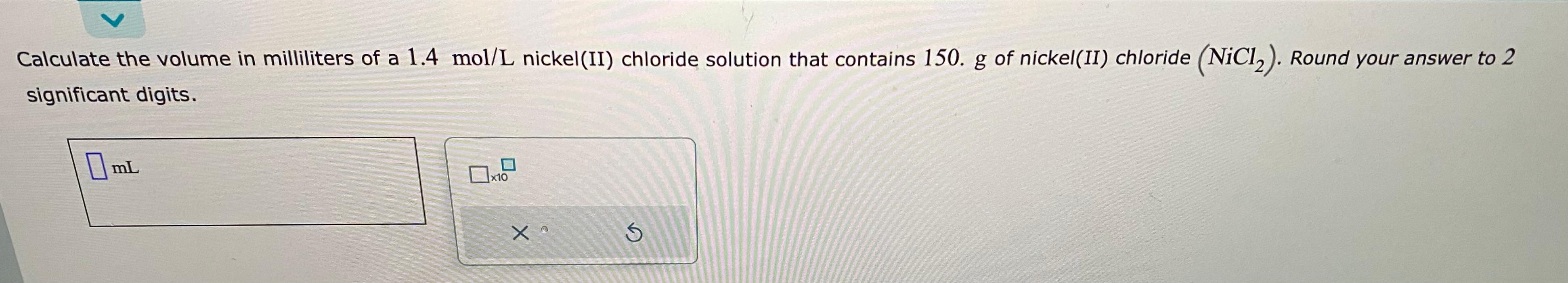 Solved Calculate the volume in milliliters of a 1.4 mol/L | Chegg.com