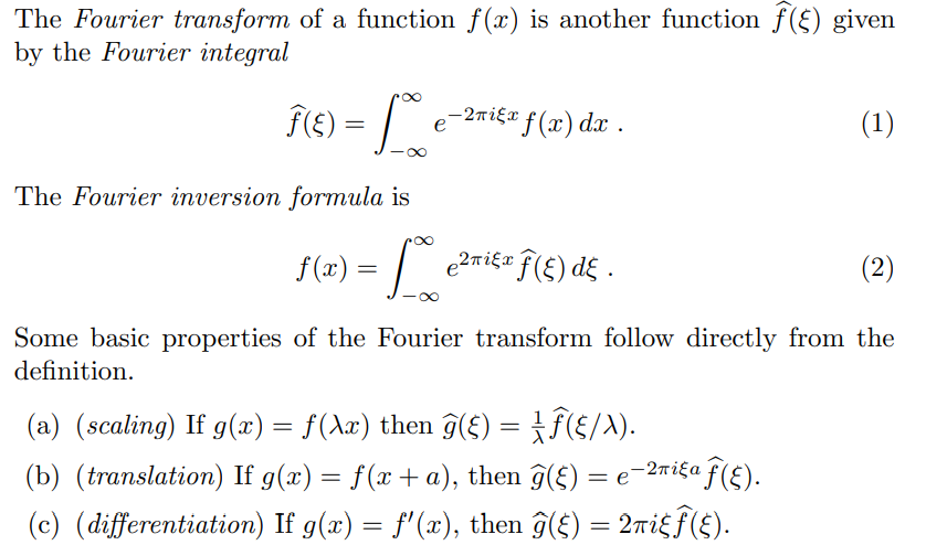 Solved The Fourier transform of a function f(x) is another | Chegg.com