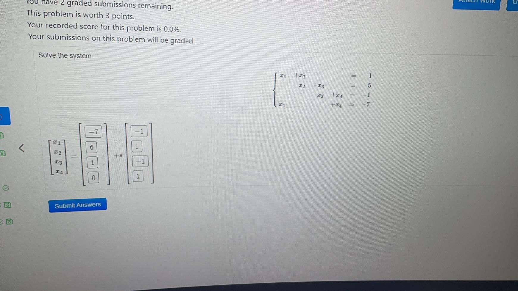 Solved ET have 2 graded submissions remaining. This problem | Chegg.com