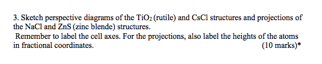Solved 3. Sketch perspective diagrams of the TiO2 (rutile) | Chegg.com