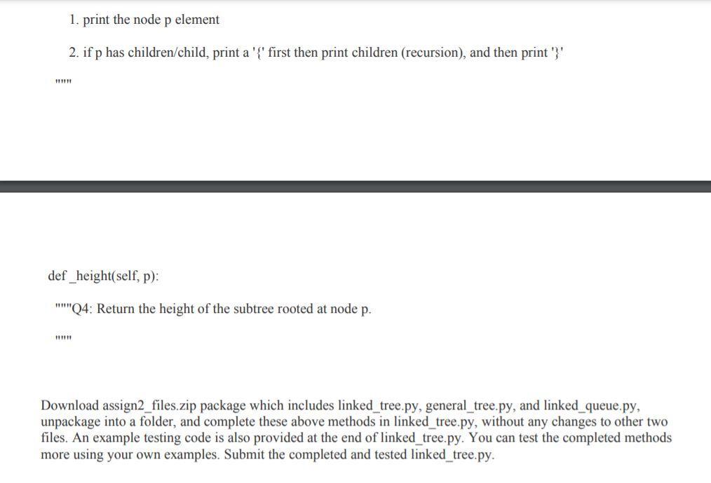 Solved Implement the general tree ADT into class LinkedTree | Chegg.com
