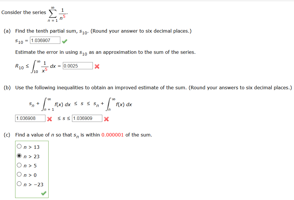 Solved Estimate the error in using s10 as an approximation | Chegg.com