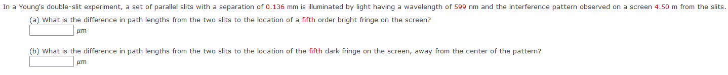 Solved (a) ﻿What is the difference in path lengths from the | Chegg.com