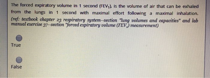 Solved The forced expiratory volume in 1 second (FEV), is | Chegg.com