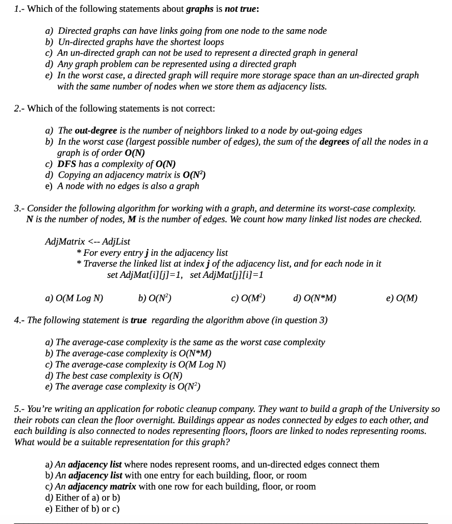 Solved 1.- Which of the following statements about graphs is | Chegg.com