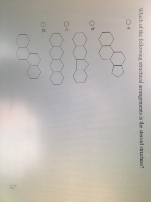 Solved Which of the following structural arrangements is the | Chegg.com