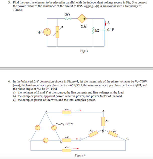 Solved 3. Find the reactive element to be placed in parallel | Chegg.com