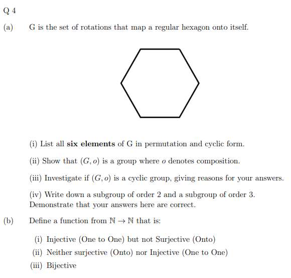 Solved Q 4 (a) ﻿G is the set of rotations that map a regular | Chegg.com