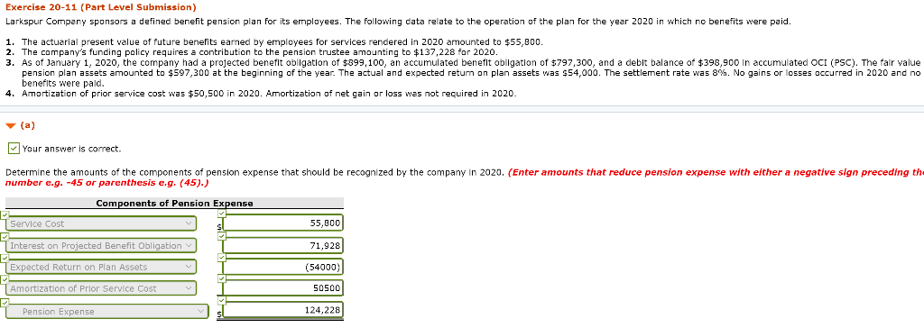 Solved Exercise 20-11 (Part Level Submission) Larkspur | Chegg.com