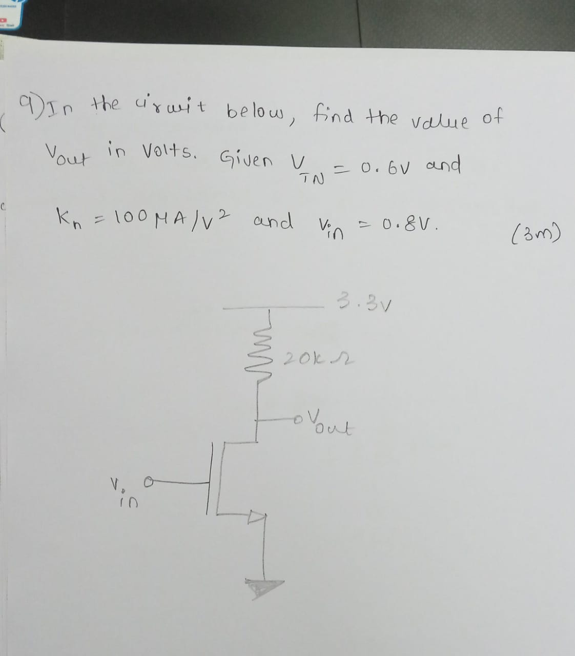 Solved In the ciruit below, find the value ofVout in Volts. | Chegg.com