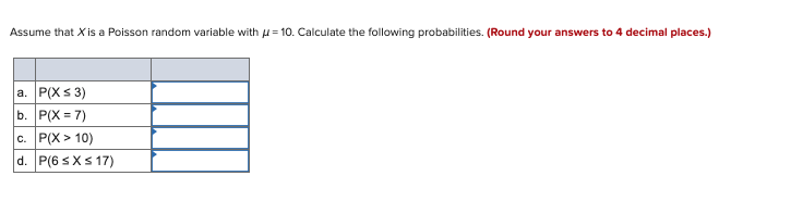 Solved Assume that X is a Poisson random variable with u = | Chegg.com