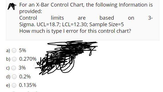 Solved For an X-Bar Control Chart, the following Information | Chegg.com