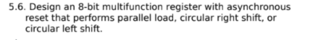 Solved 5.6. ﻿Design an 8-bit multifunction register with | Chegg.com