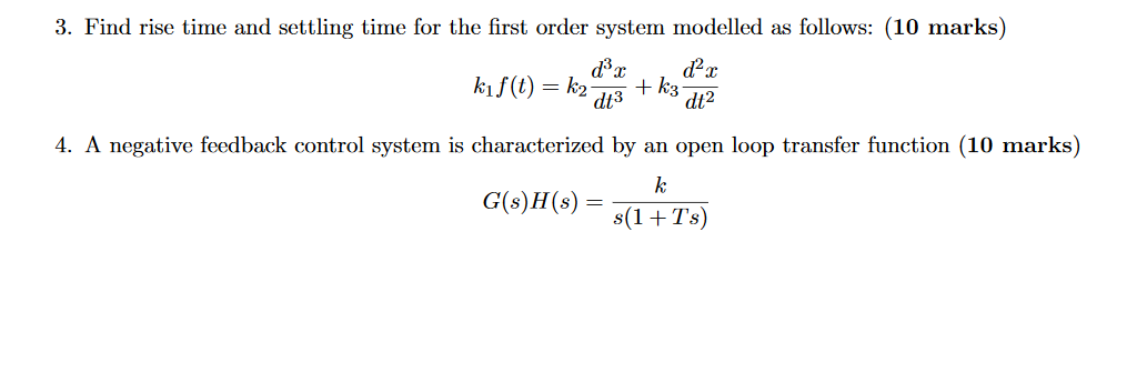 Solved 3. Find rise time and settling time for the first | Chegg.com