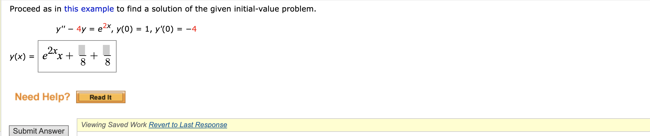 Solved Proceed as in this example to find a solution of the | Chegg.com