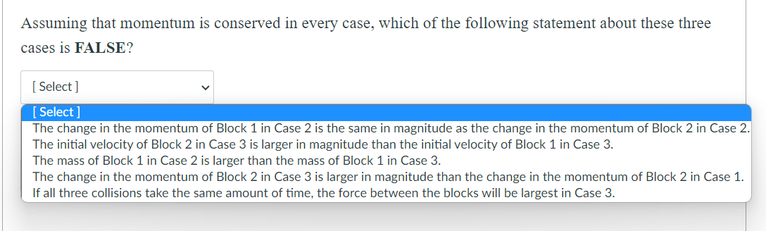 Solved Three different collisions, each between two blocks | Chegg.com