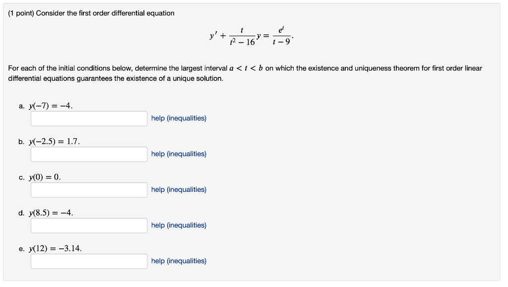 Solved 1 Point Consider The First Order Differential