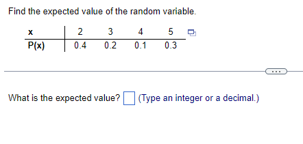 Solved Find the expected value of the random variable. What | Chegg.com
