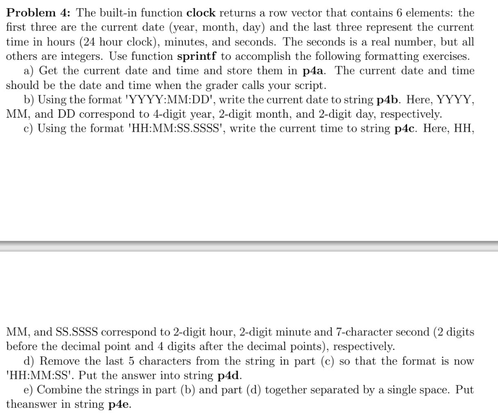 Solved This Is A Homework For Matlab Please Answer Using 