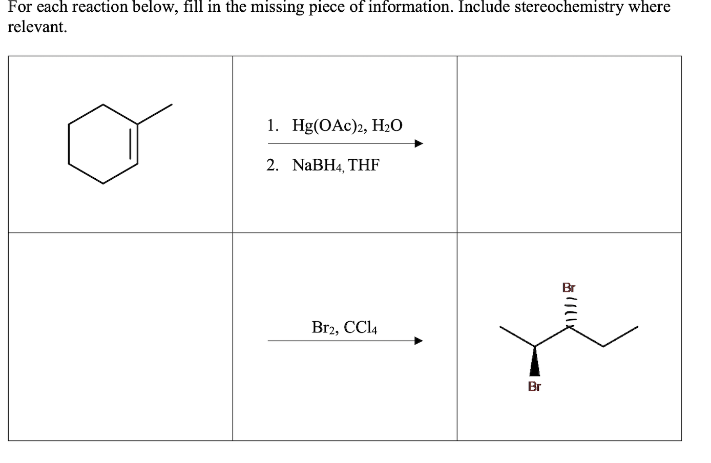 Solved For each reaction below, fill in the missing piece of | Chegg.com