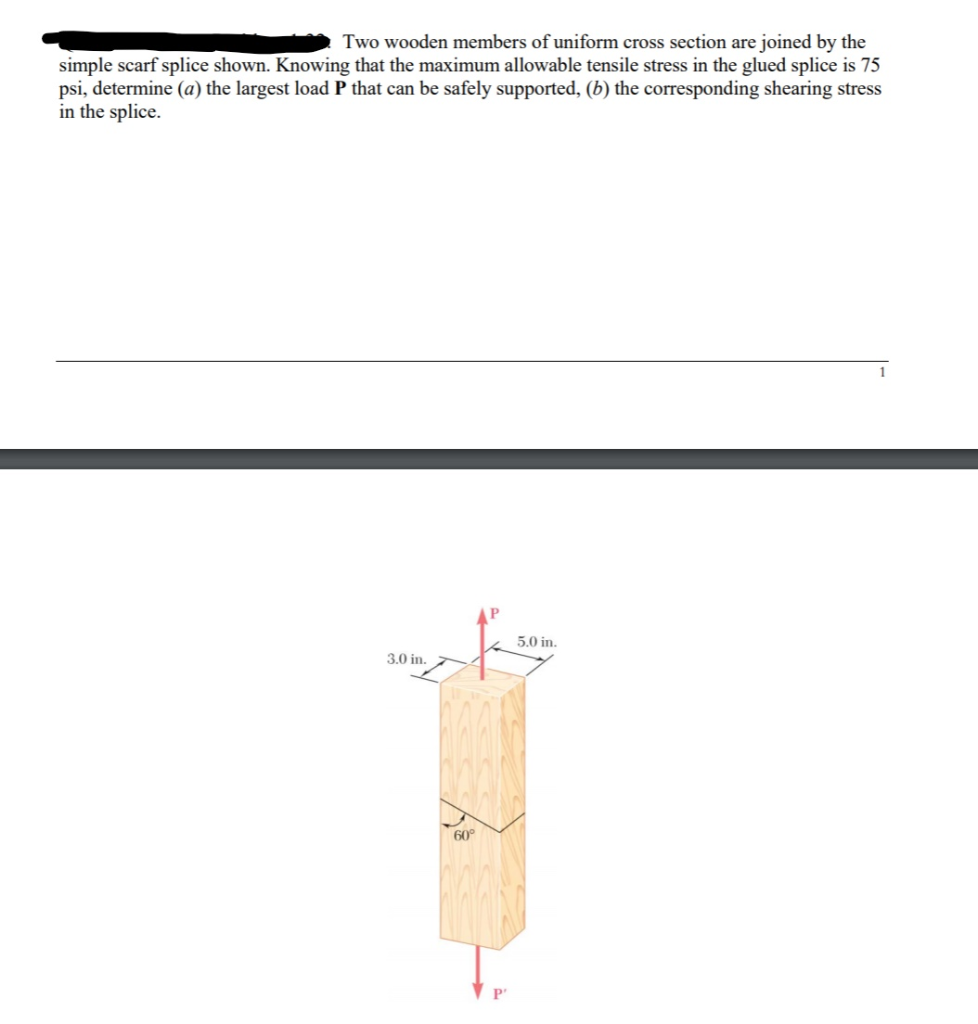 Solved Two wooden members of uniform cross section are | Chegg.com