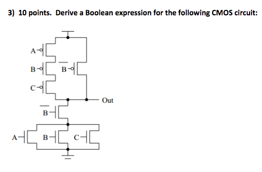 Solved 3) 10 points. Derive a Boolean expression for the | Chegg.com