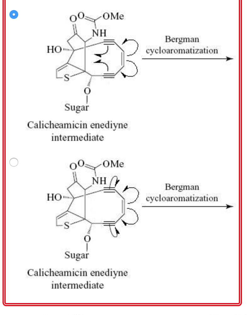 Solved NH Bergman cycloaromatization Sugar Calicheamicin | Chegg.com