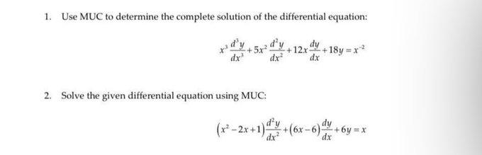 Solved 1. Use MUC to determine the complete solution of the | Chegg.com