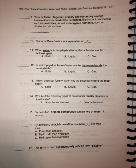 Solved 5. True or False. Primary sewage treatment removes | Chegg.com