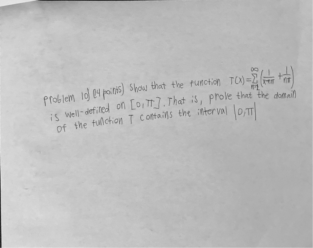 Solved problem to] 64 poins) Show that the function TO=F of | Chegg.com